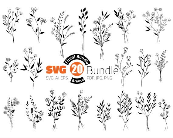 Floral Bundle SVG Flower Floral SVG Floral Circle SVG - Etsy