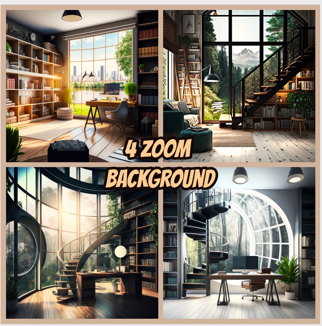 Zoom Home Cozy Office Background | Zoom Background Office |digital ...