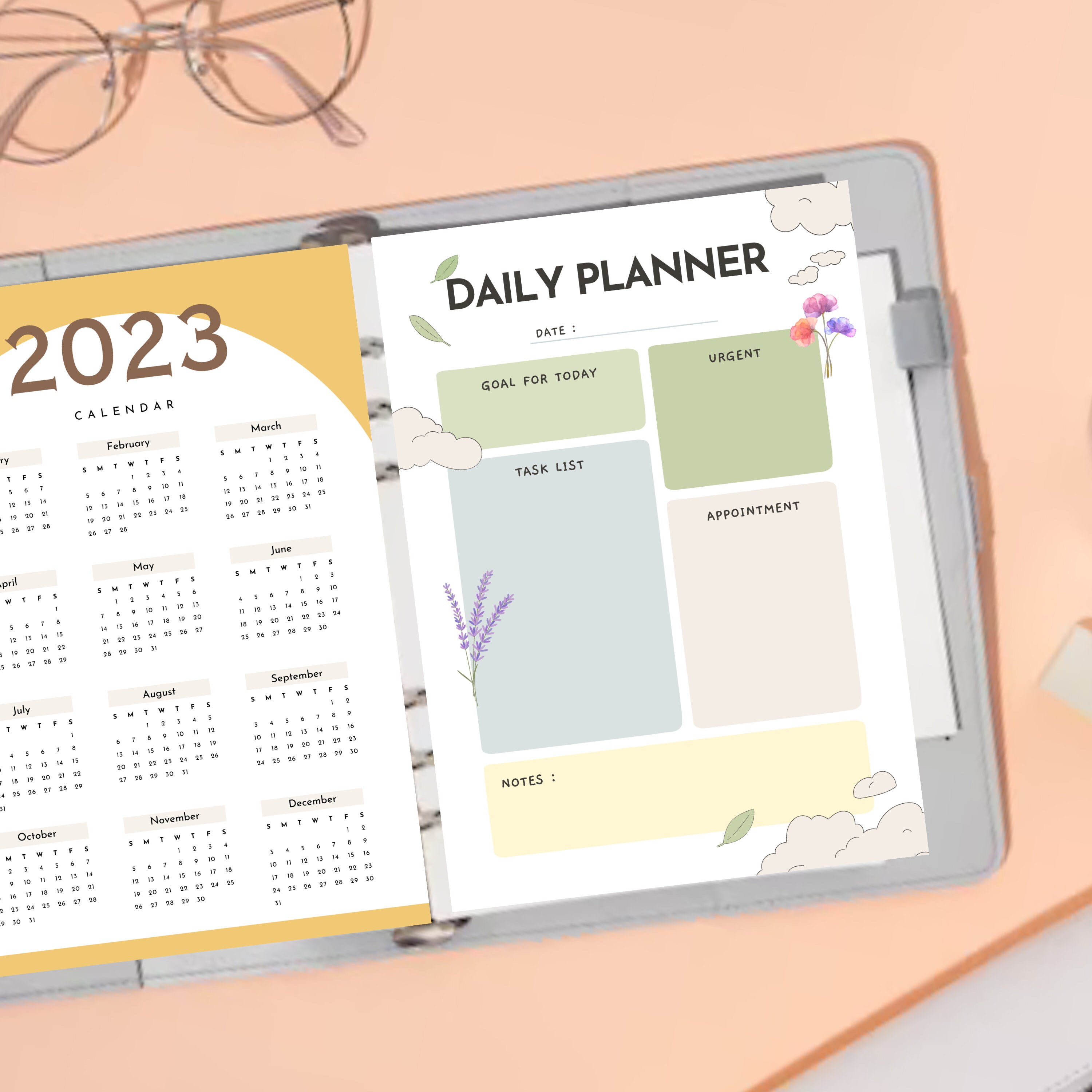 2023 Digital Planner Template - Printable Daily, Weekly, Monthly ...