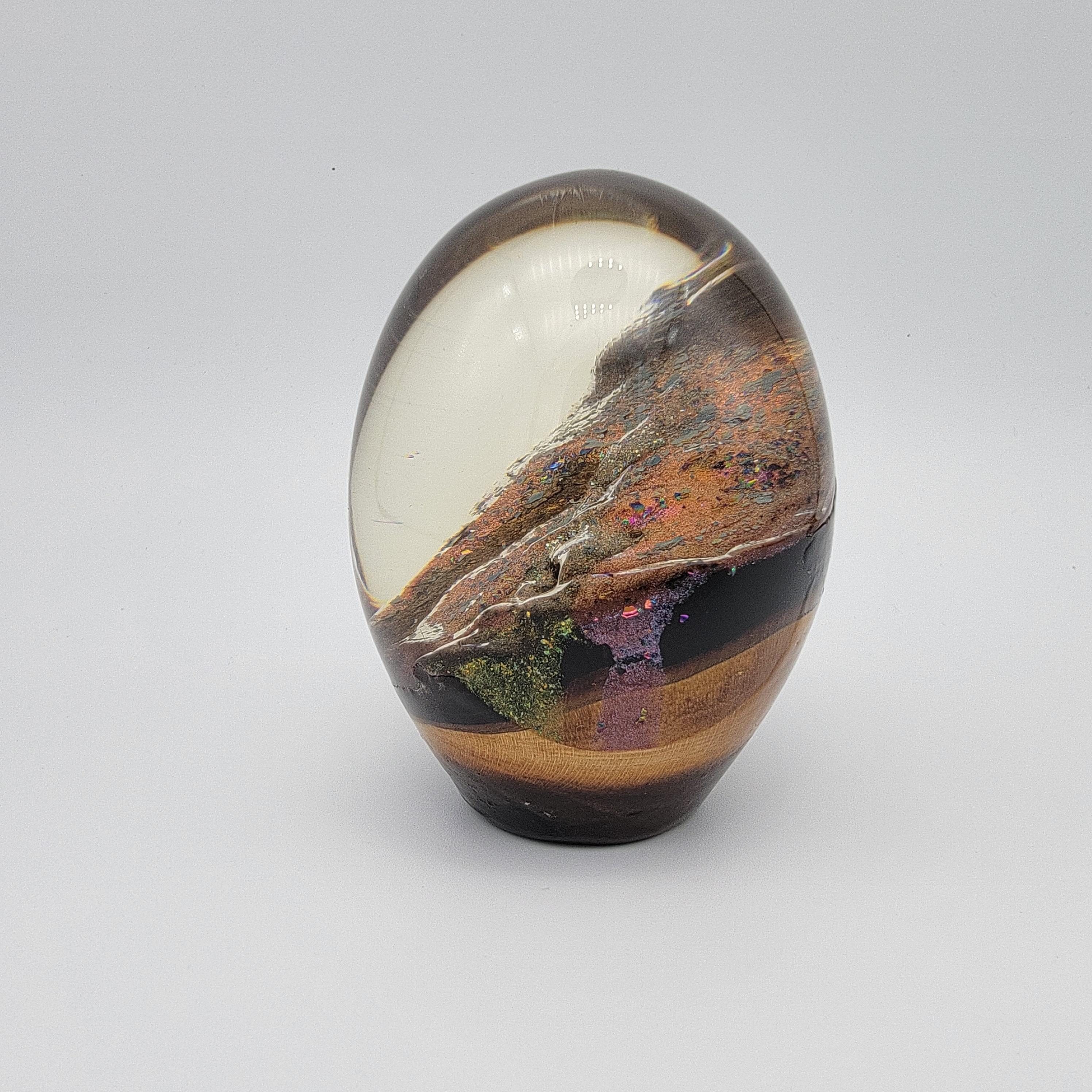 Peach Lava World - Resin & Wood Burl Egg, Dragon Egg, One-of-a-kind ...