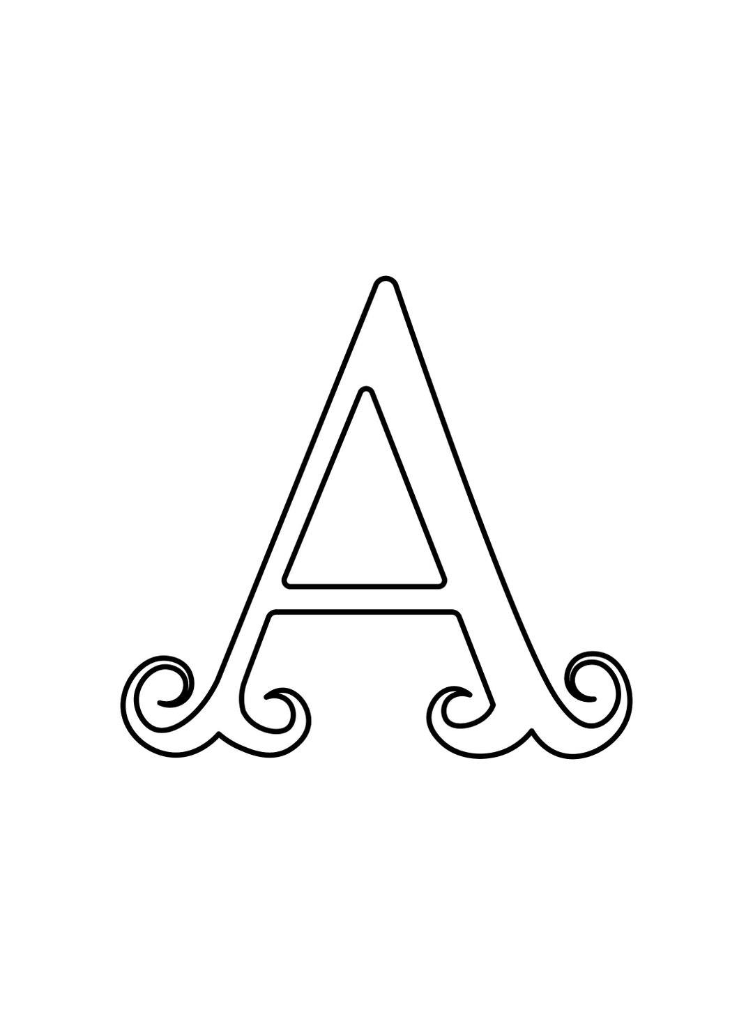 ABC Curled Uppercase Letters PDF 27 Pages With Each Letter and One With ...