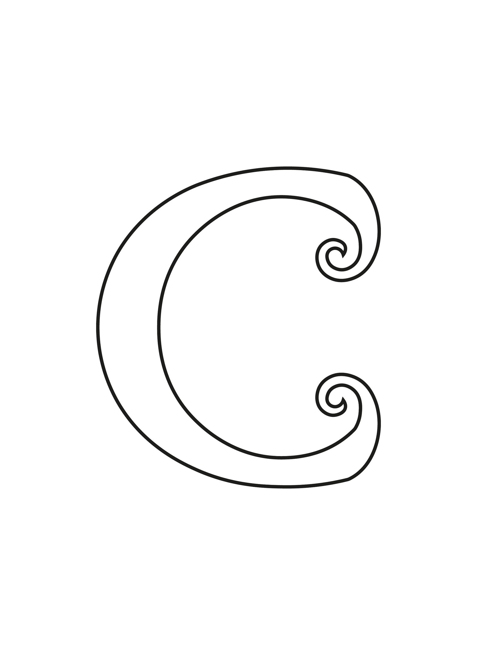 ABC Curled Uppercase Letters PDF 27 Pages With Each Letter and One With ...