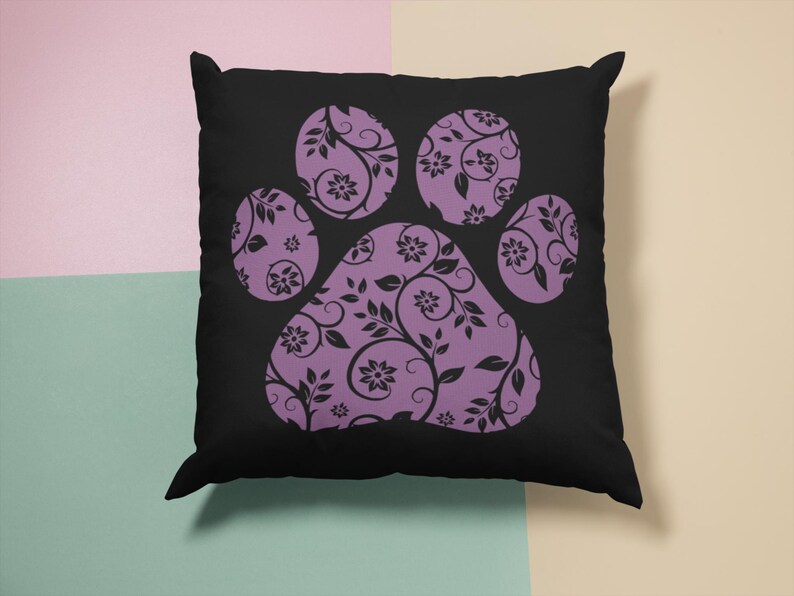 Purple Floral Dog Paw, Floral Paw Print Png, Instant Download ...