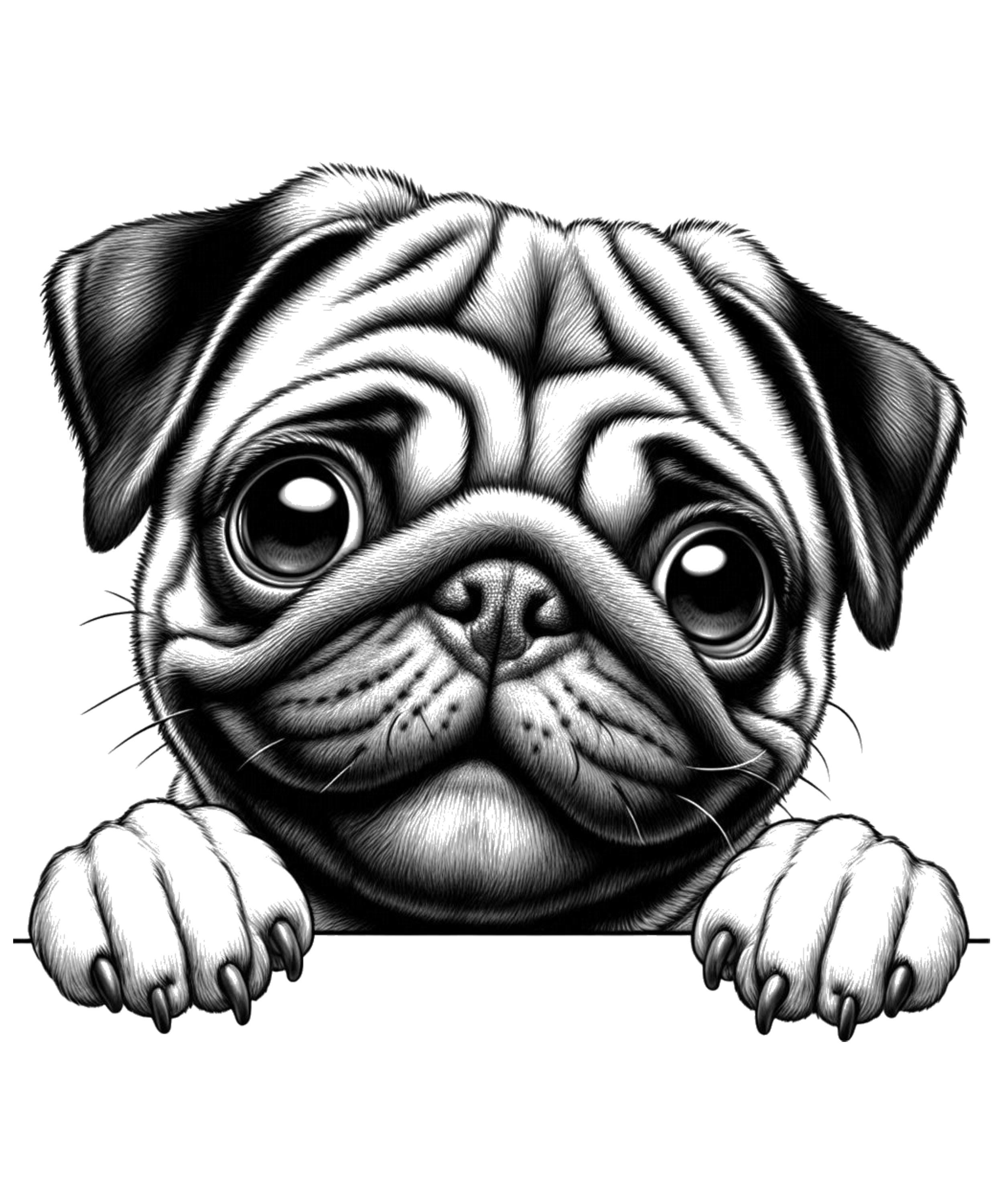 Peeking Pug, Pug Png, Pug Png Download, Transparent Png, Digital Image ...