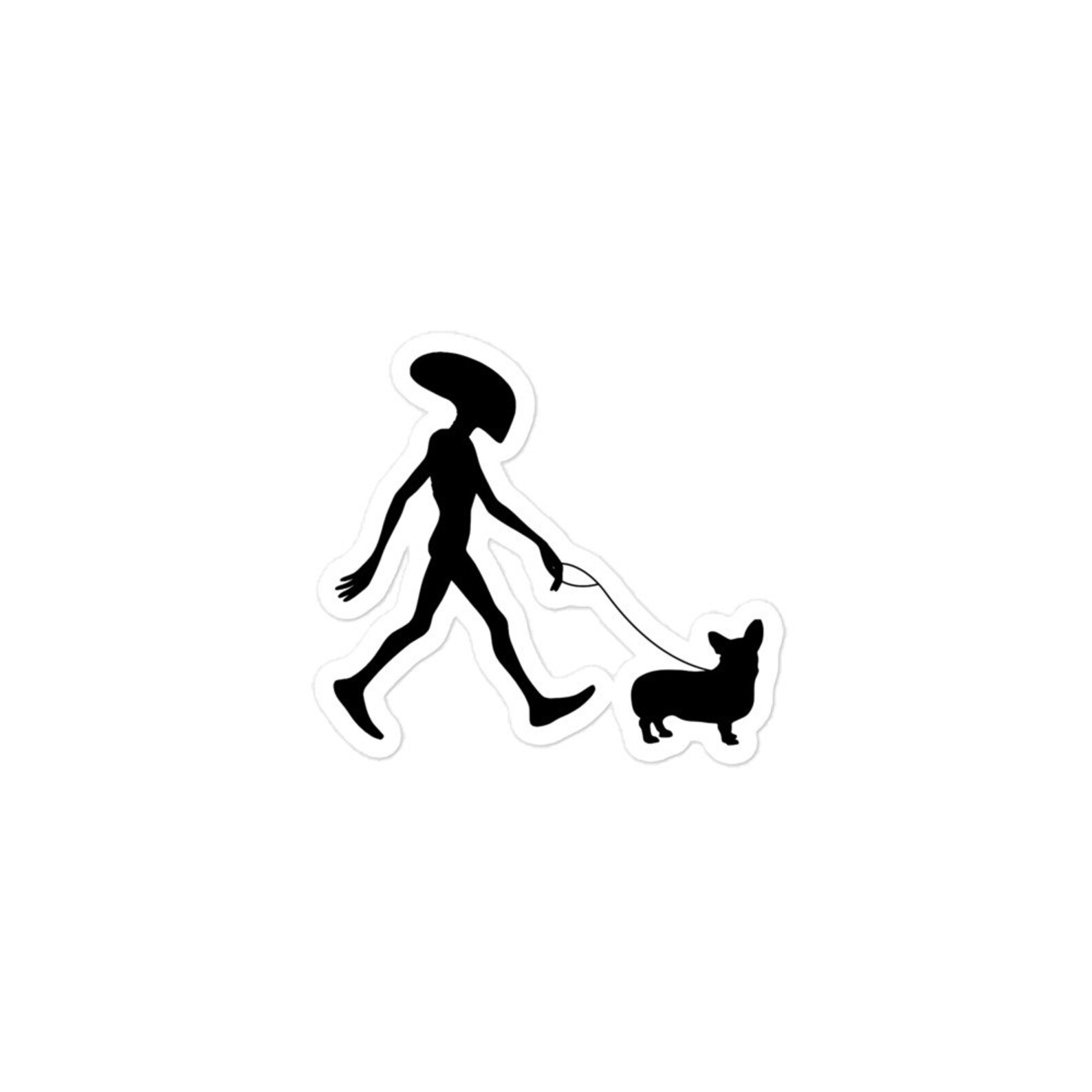 Alien Walking Corgi, Corgi Sticker, Alien Sticker, UFO, Alien, Aliens ...