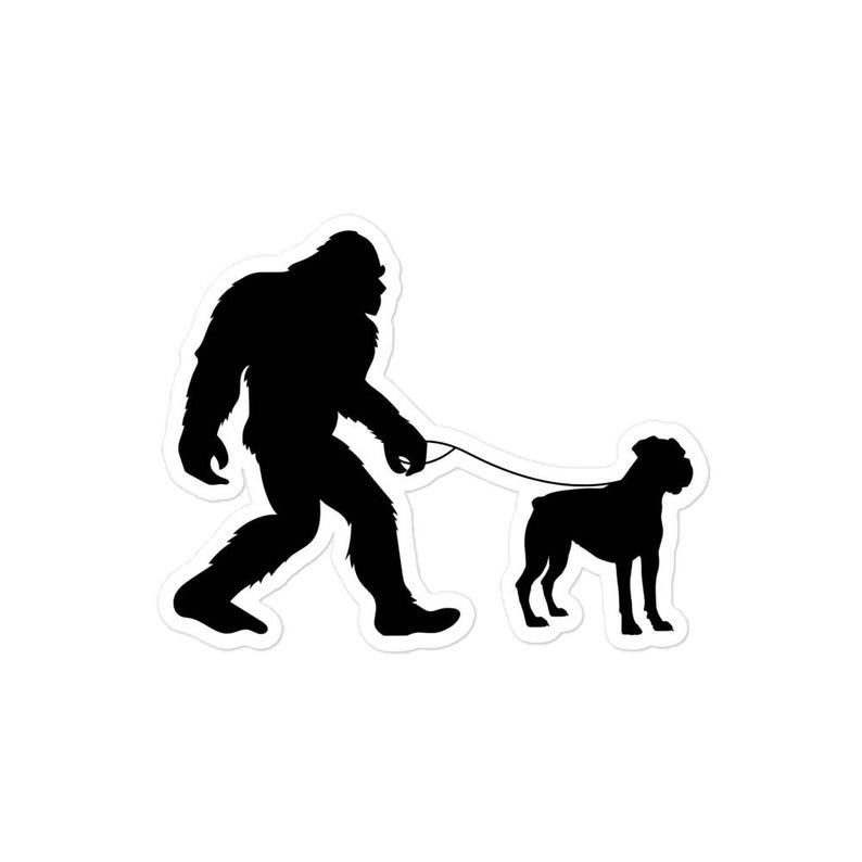 Bigfoot Walking Boxer, Sasquatch Walking Boxer Dog, Funny Bigfoot ...