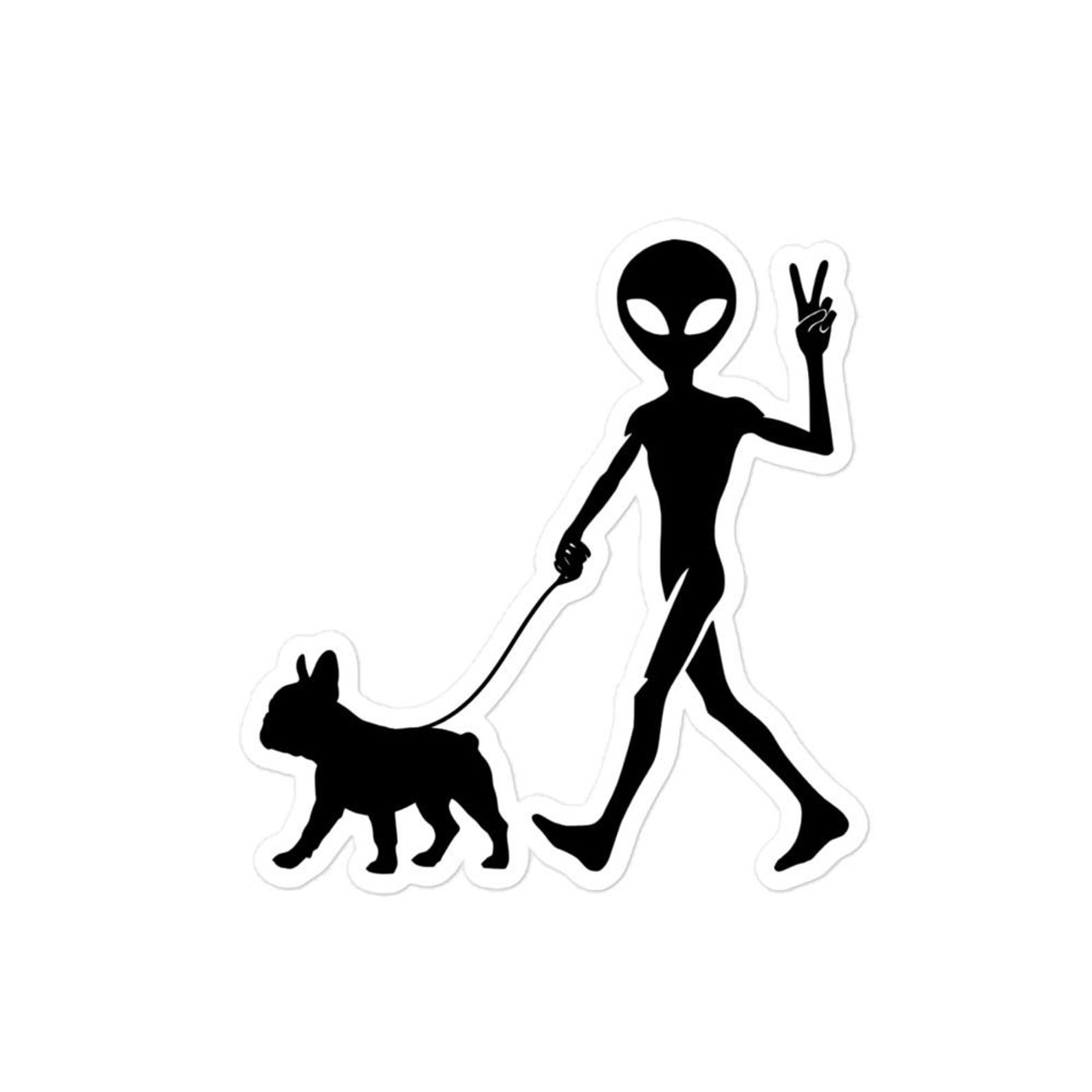 Alien Sticker, Cute Alien Sticker, Funny Alien Sticker, Alien Walking ...