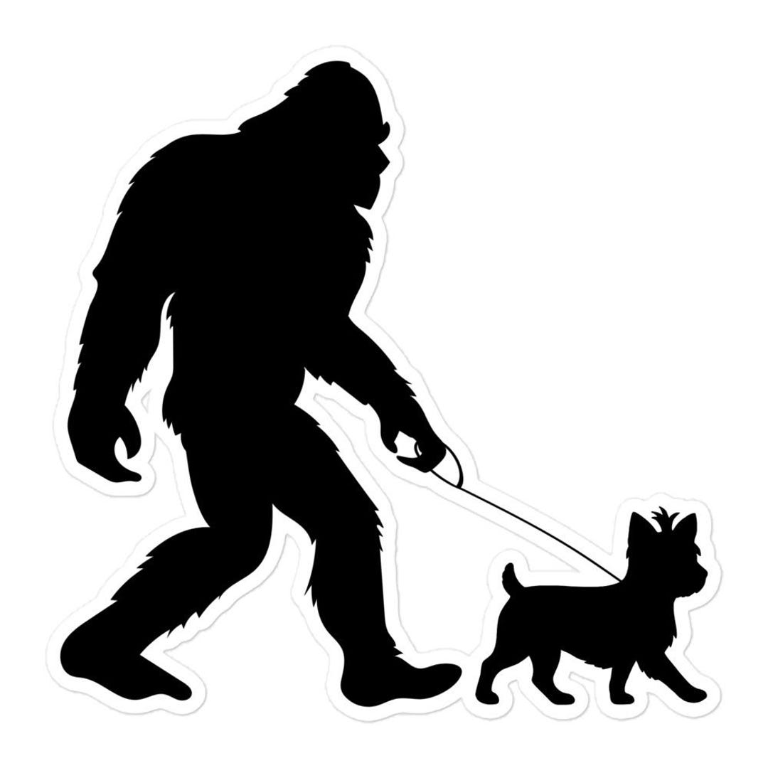 Bigfoot Walking Yorkshire Terrier, Sasquatch Walking Yorkie, Funny ...