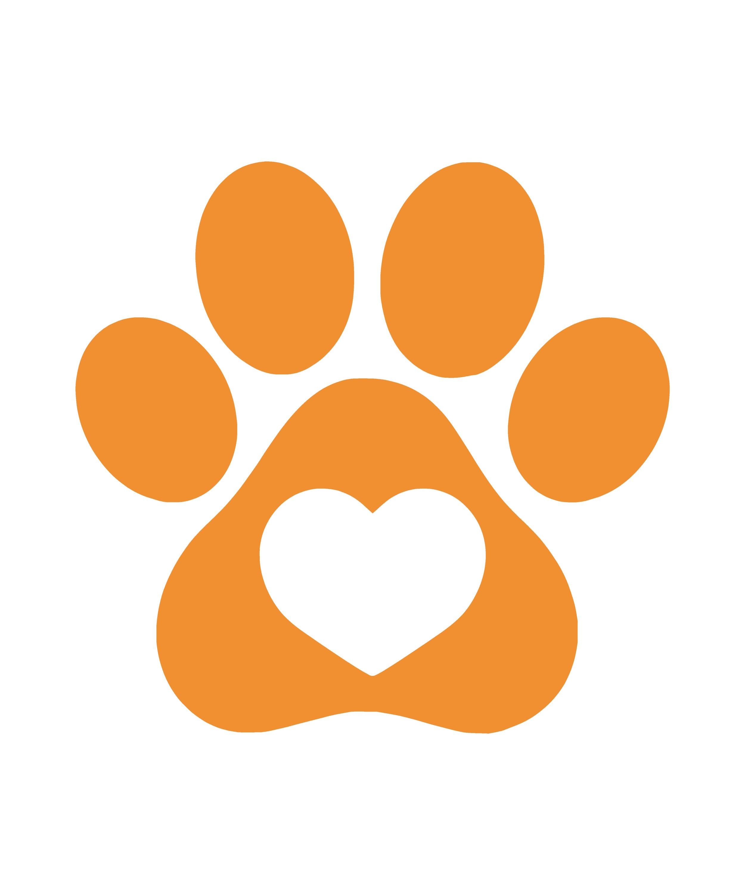 Orange Paw Heart Png, Paw Png, Png Paw, Dog Paw Png, Instant Download ...