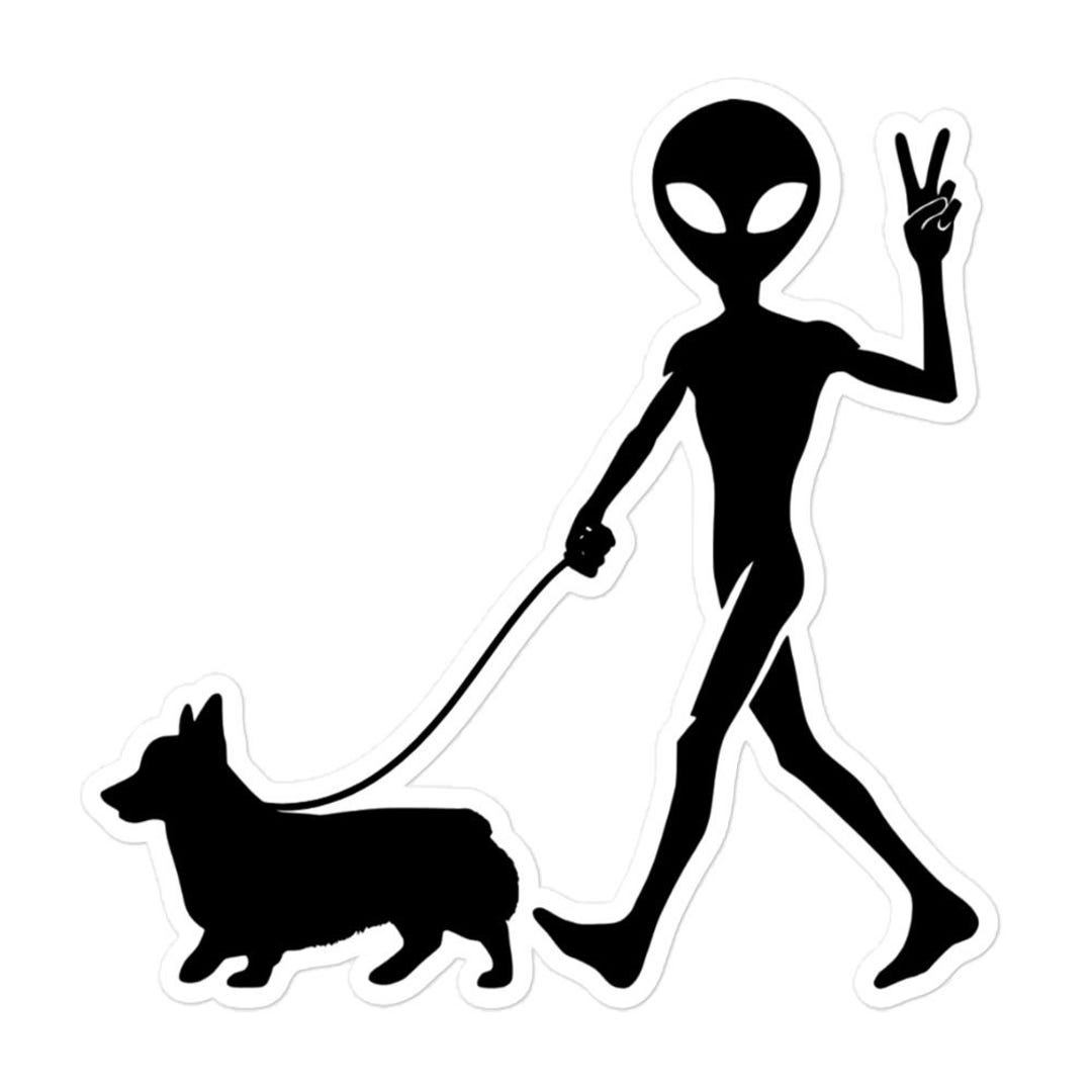 Alien Sticker, Cute Alien Sticker, Funny Alien Sticker, Alien Walking ...