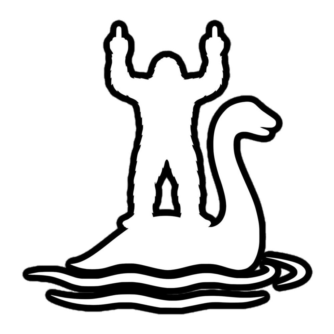 Bigfoot Loch Ness Double Middle Finger Sticker (white) - Etsy