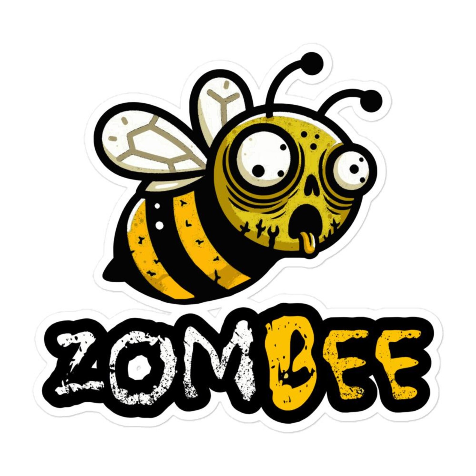 Zombee Sticker, Zombie Sticker, Bee Sticker, Halloween Sticker, Funny ...