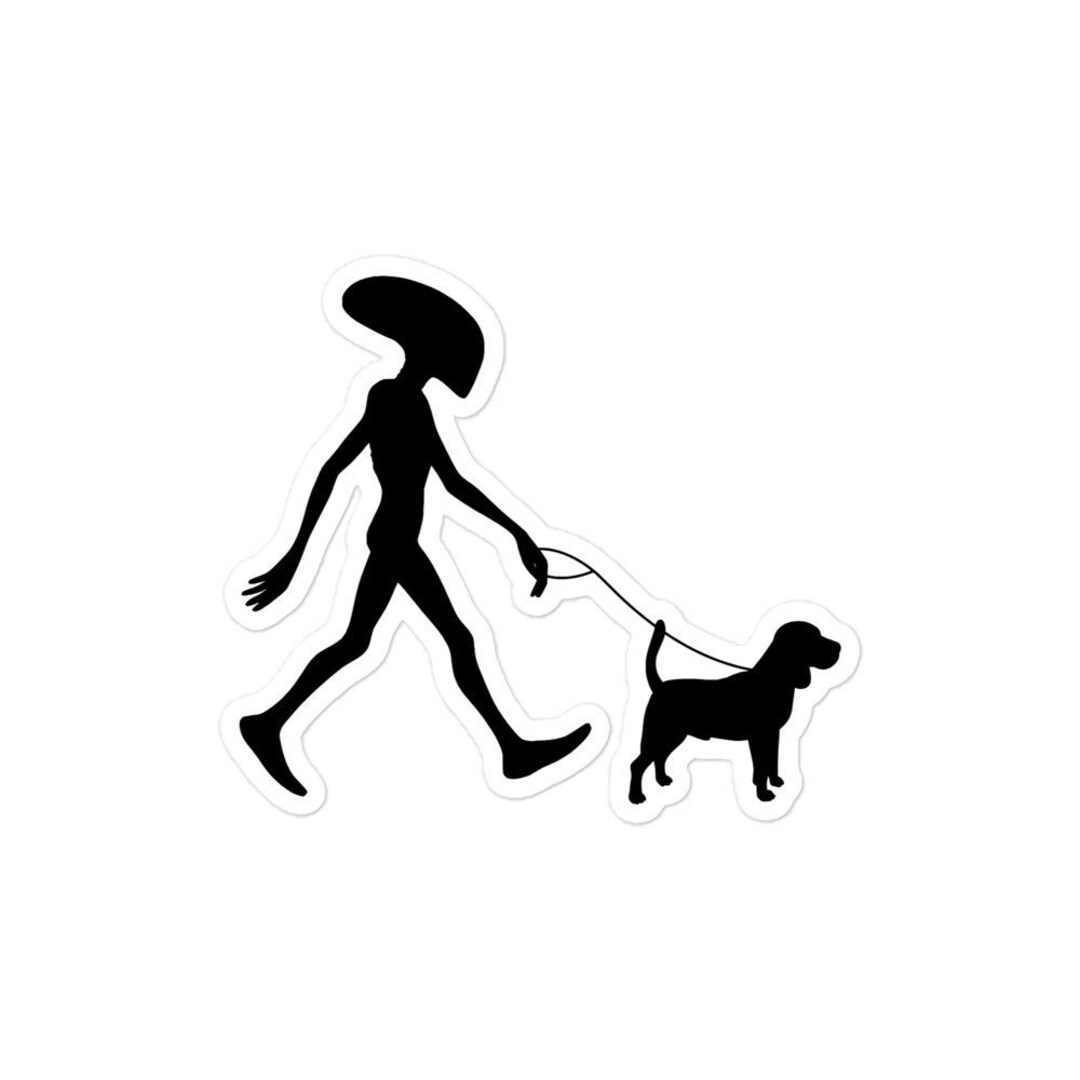 Alien Walking Beagle, Alien Sticker, Beagle Sticker, Beagle Lover ...