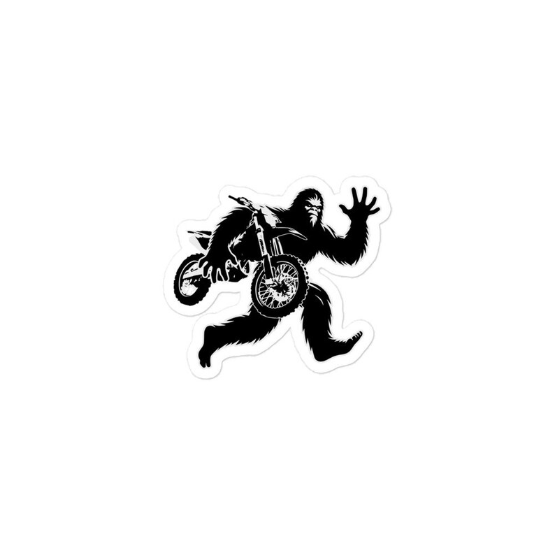 Bigfoot Stealing Dirt Bike, Sasquatch Walking Dirt Bike, Funny Bigfoot ...