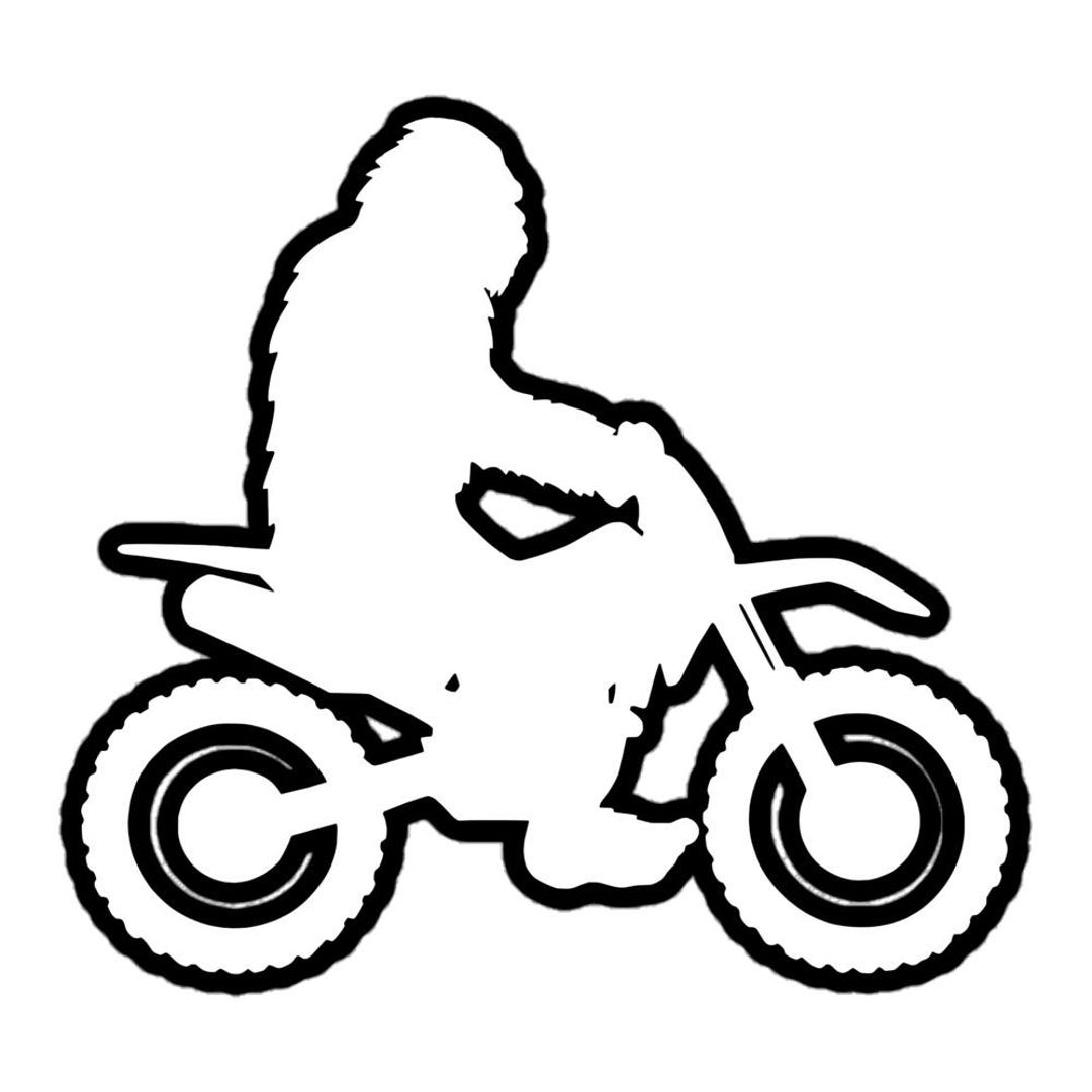 White Bigfoot Sticker, Bigfoot Motocross, Big Foot, Sasquatch ...