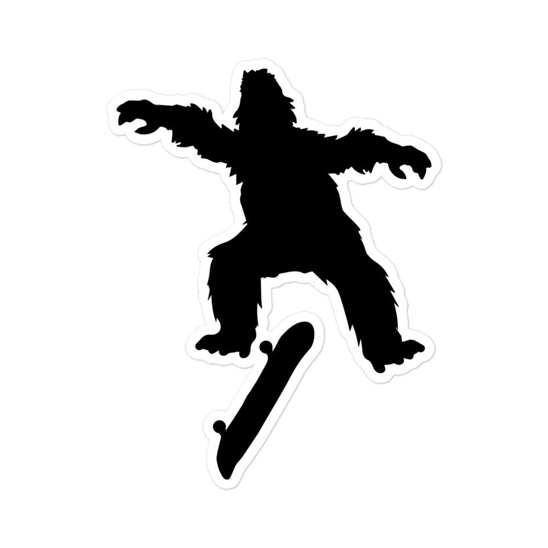 Bigfoot Skateboarding, Funny Bigfoot, Funny Sasquatch Sticker, Funny ...