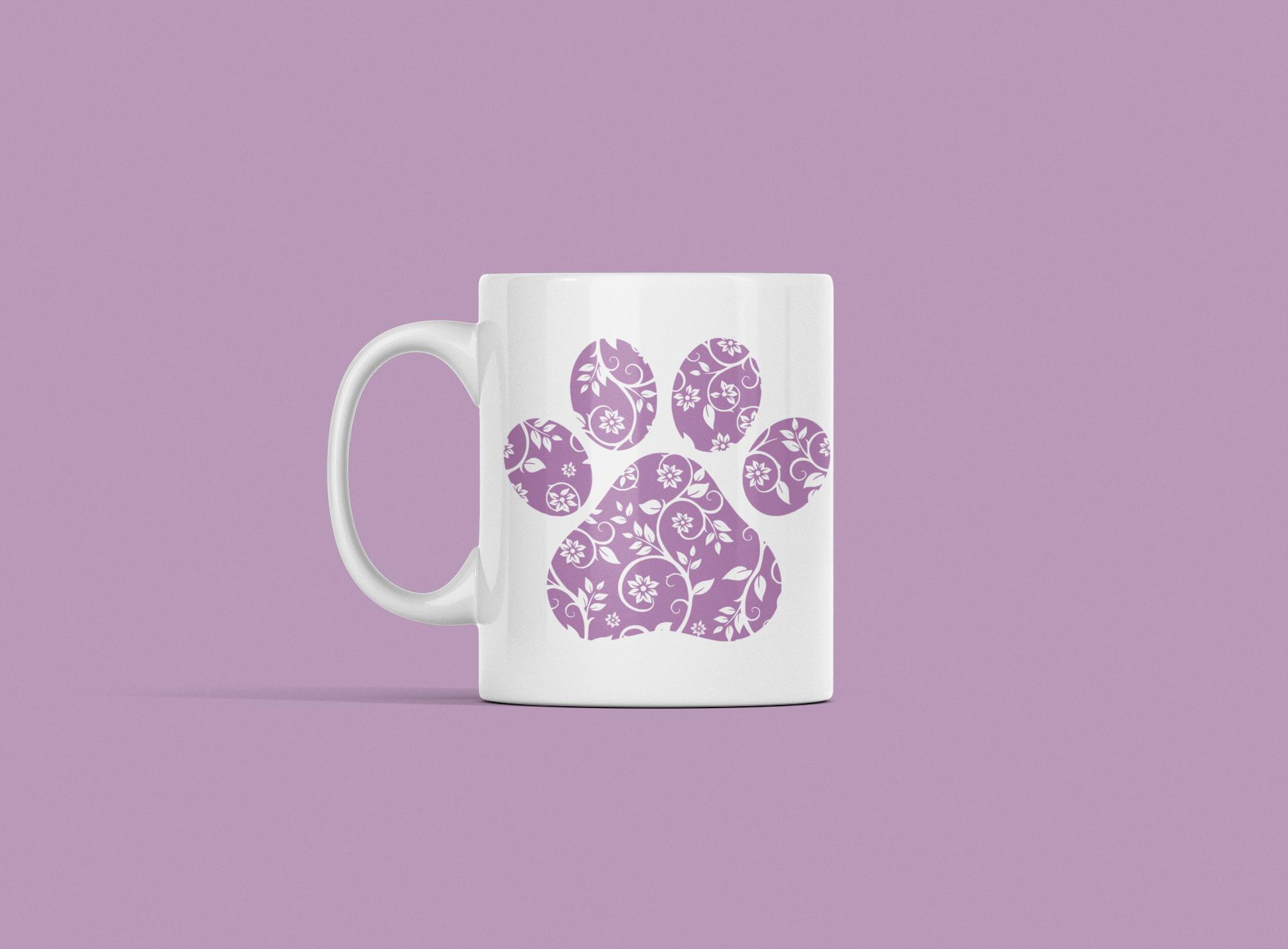 Purple Floral Dog Paw, Floral Paw Print Png, Instant Download ...