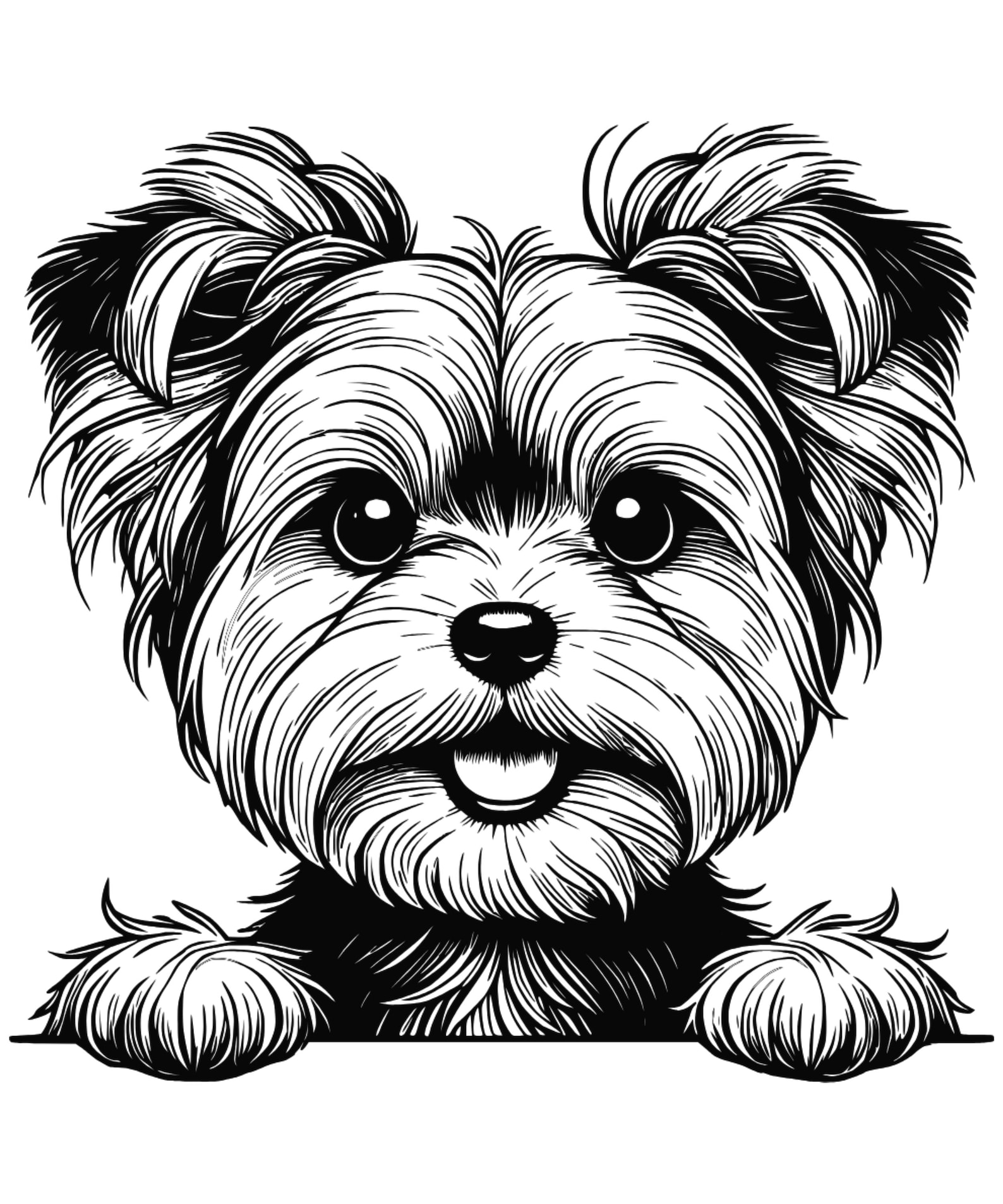 Peeking Yorkshire Terrier Png, Yorkie Png Design, Yorkie Png, Yorkshire ...