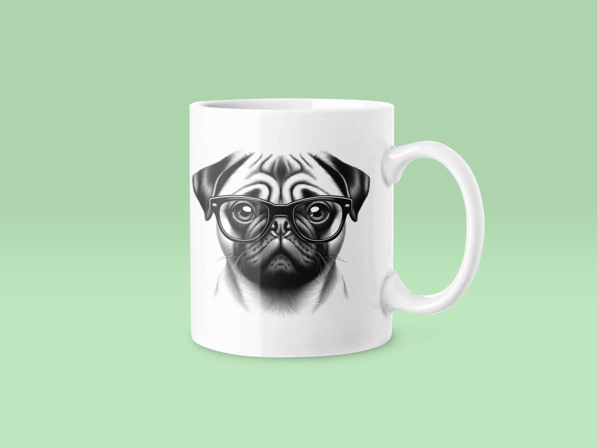 Pug Wearing Glasses Png, Pug Png, Pug Digital Download, Transparent Png ...