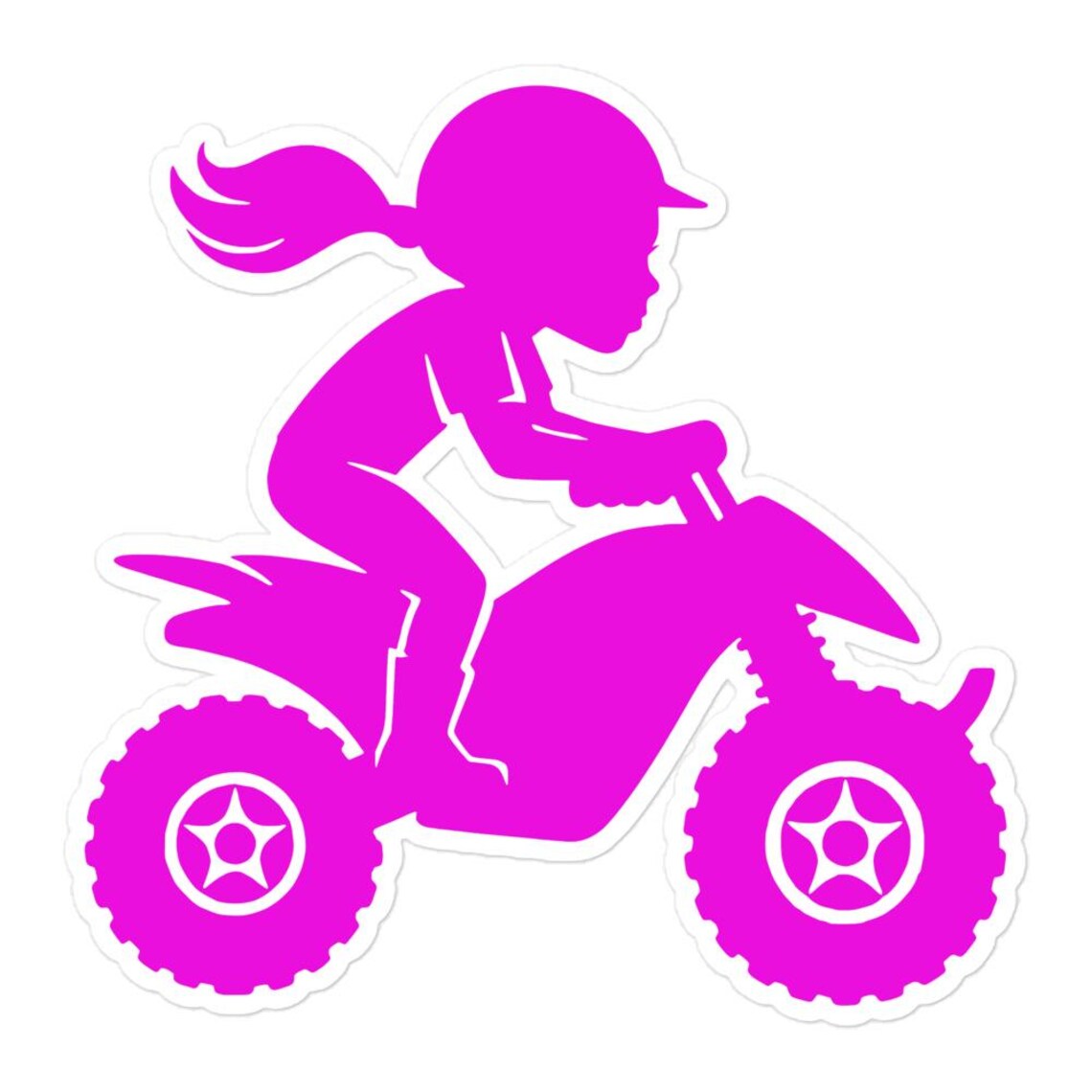 Little Girl ATV, Girl 4 Wheeler, Four Wheeler Sticker, ATV Sticker ...