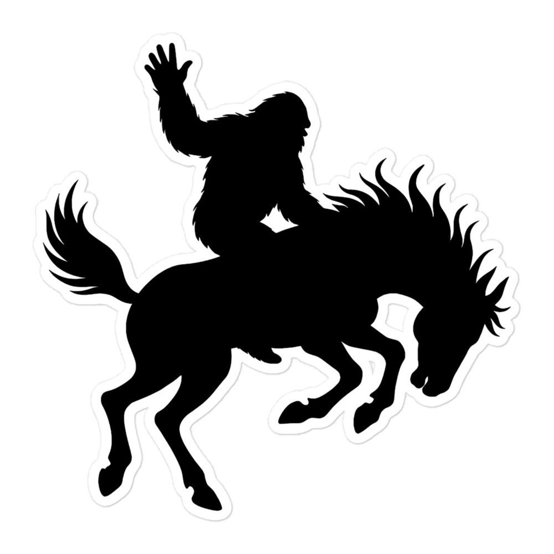 Bigfoot Riding Bronco Sticker - Etsy