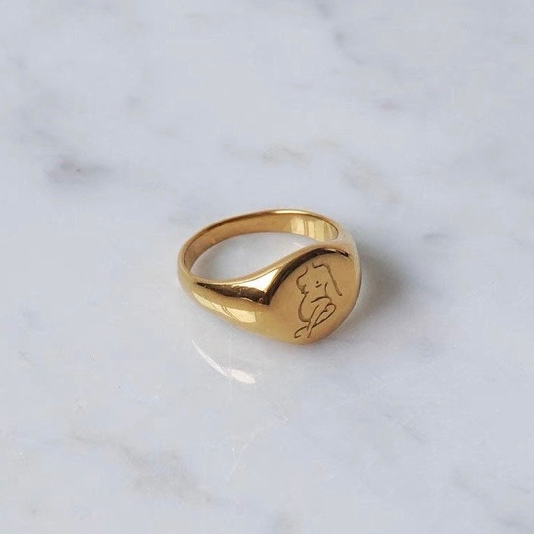Female Body Signet Ring, Body Signet Ring, Body Silhouette Ring, Women ...