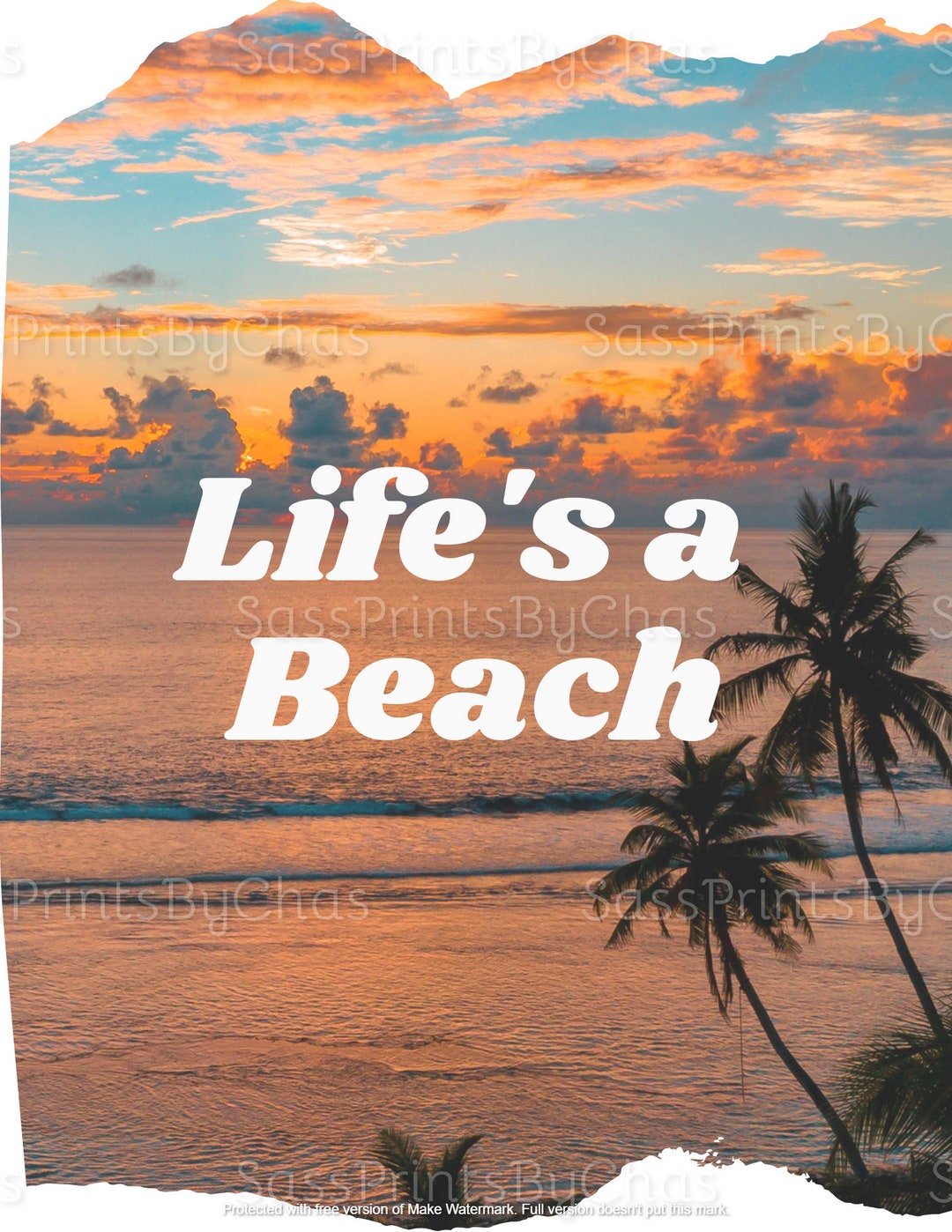 Lifes a Beach Wall Art Beach Printable Coastal Design - Etsy