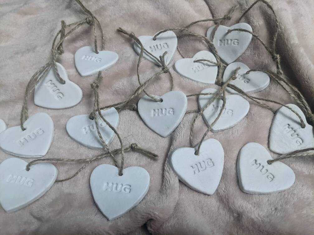 Gift a Hug Clay Keepsakes Gift Tags Heart Hug Wedding - Etsy UK