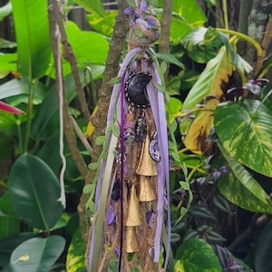Witches Bells, Lavender Moon Witch Bells: Amethyst Crystal, Wiccan Home ...