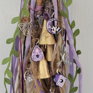 Witches Bells, Lavender Moon Witch Bells: Amethyst Crystal, Wiccan Home ...