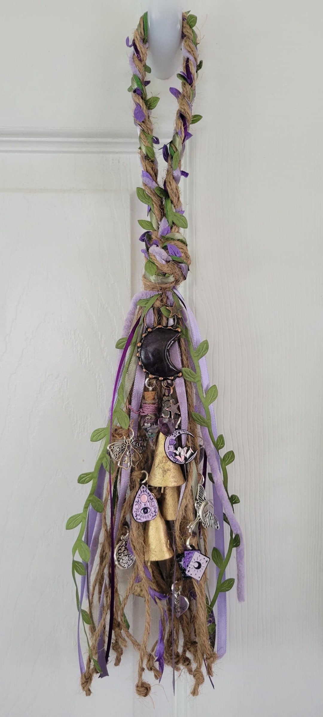 Witches Bells, Lavender Moon Witch Bells: Amethyst Crystal, Wiccan Home ...