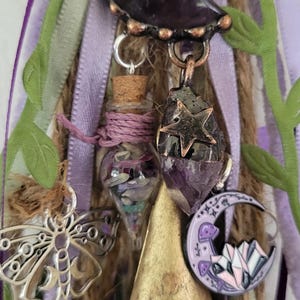 Witches Bells, Lavender Moon Witch Bells: Amethyst Crystal, Wiccan Home ...