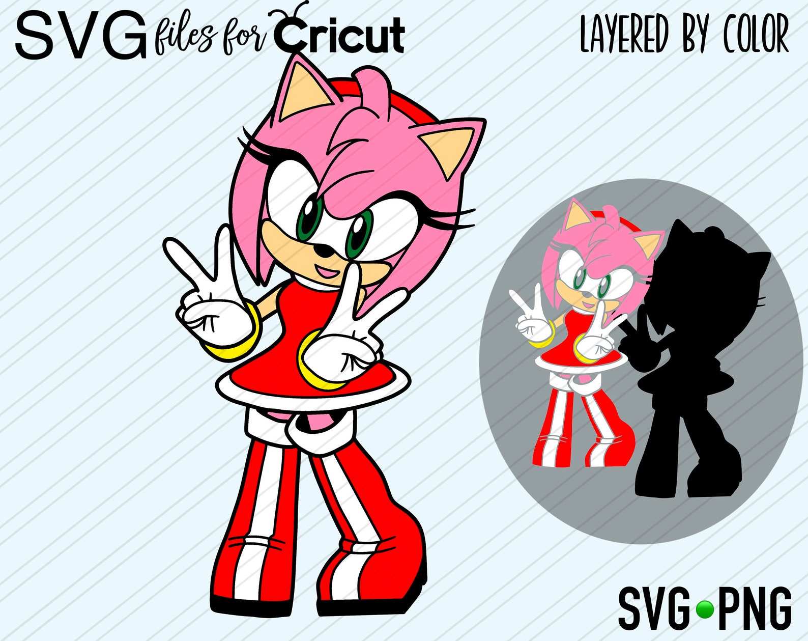 Capas SVG Amy Rose Sonic Cut file Cricut Digital file | Etsy