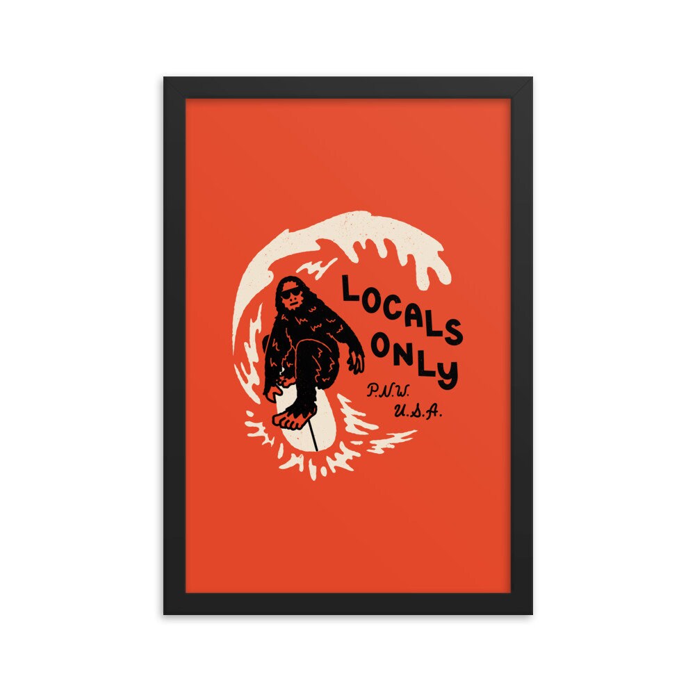 Locals Only Orange Art Print Poster Framed | Etsy