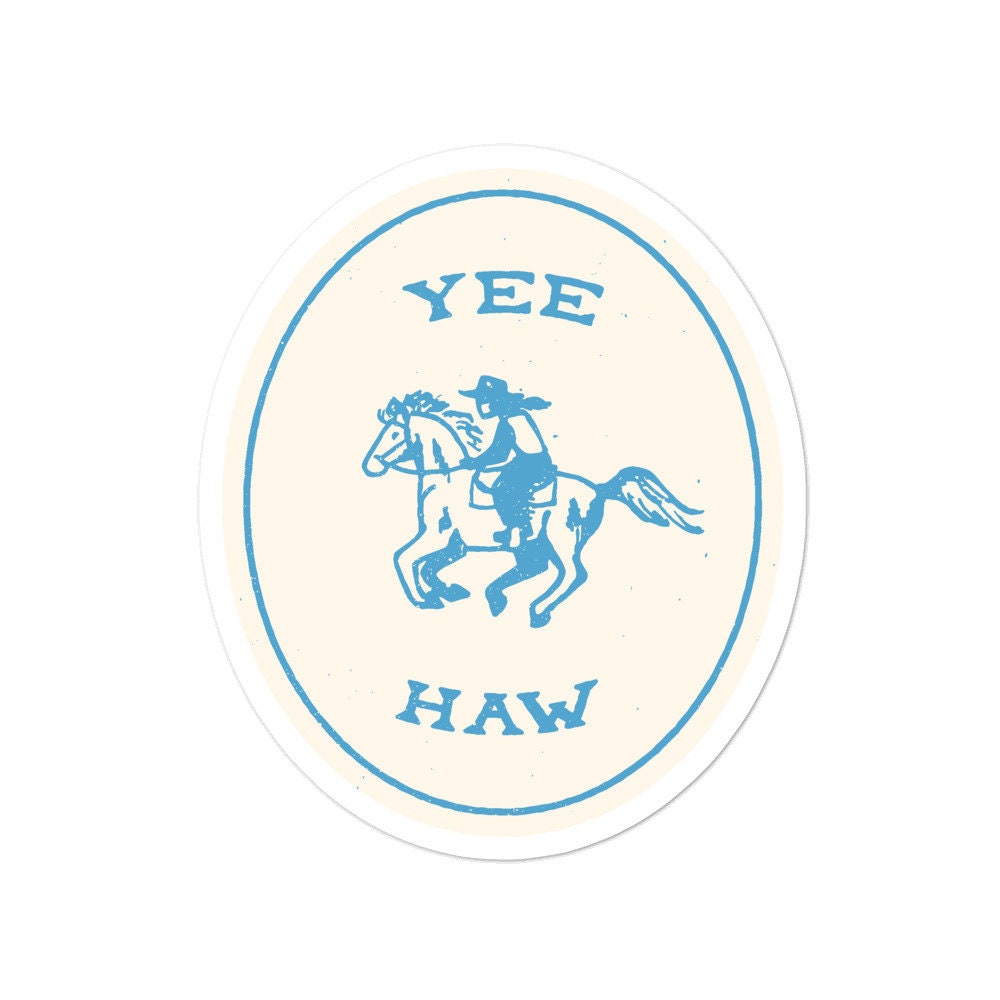 Yee-Haw Blue Vinyl Sticker | Etsy