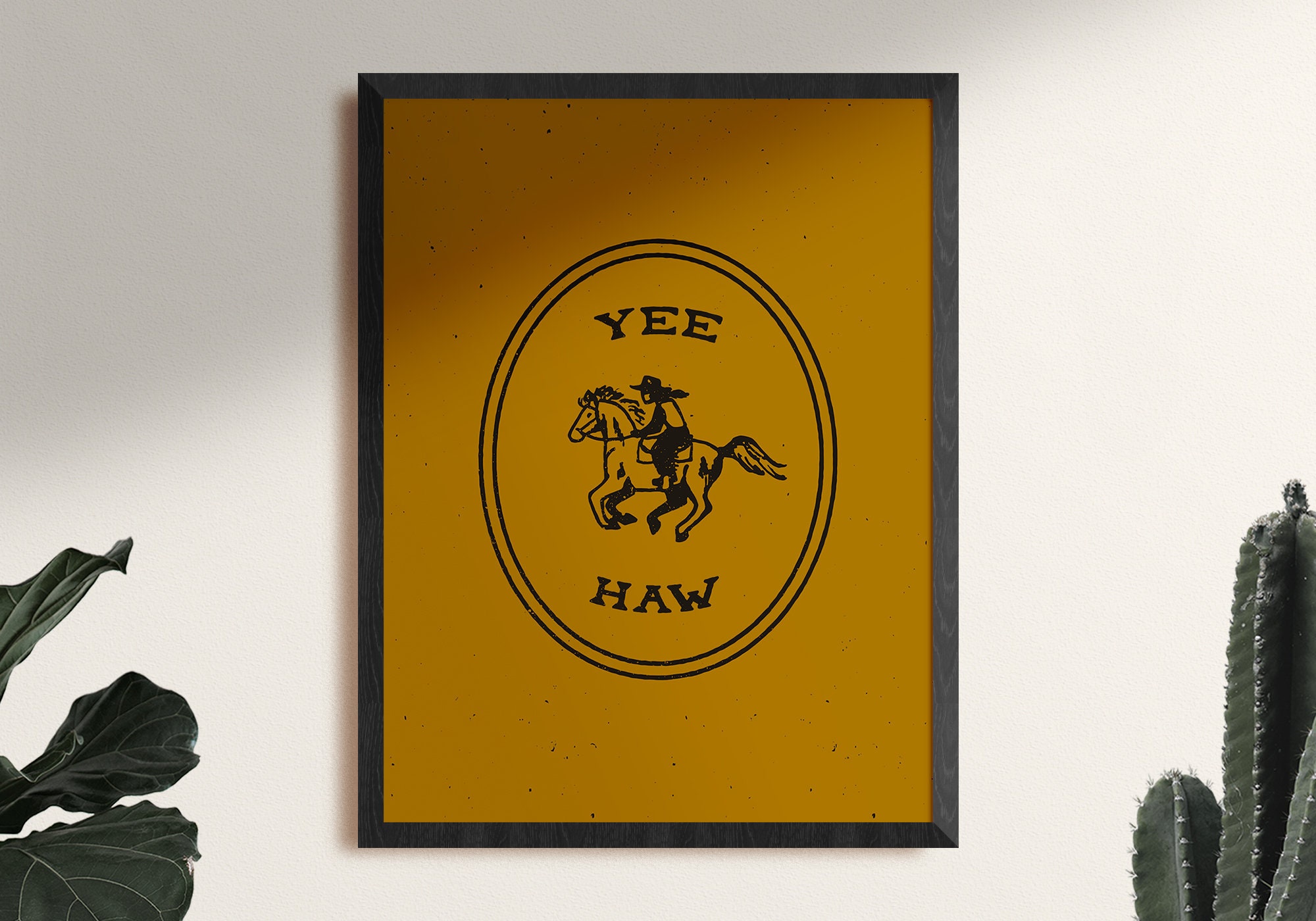 Yee-haw Gold Framed Poster Art Print - Etsy