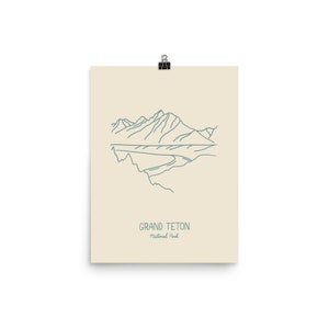 Grand Teton National Park Minimalist Poster Art Print, Unframed - Etsy