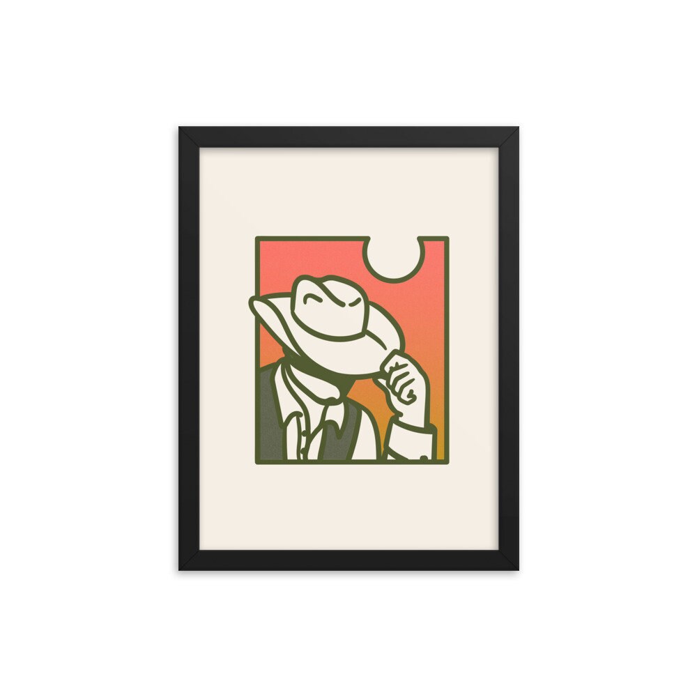 Sunset Cowboy Poster Art Print Framed | Etsy