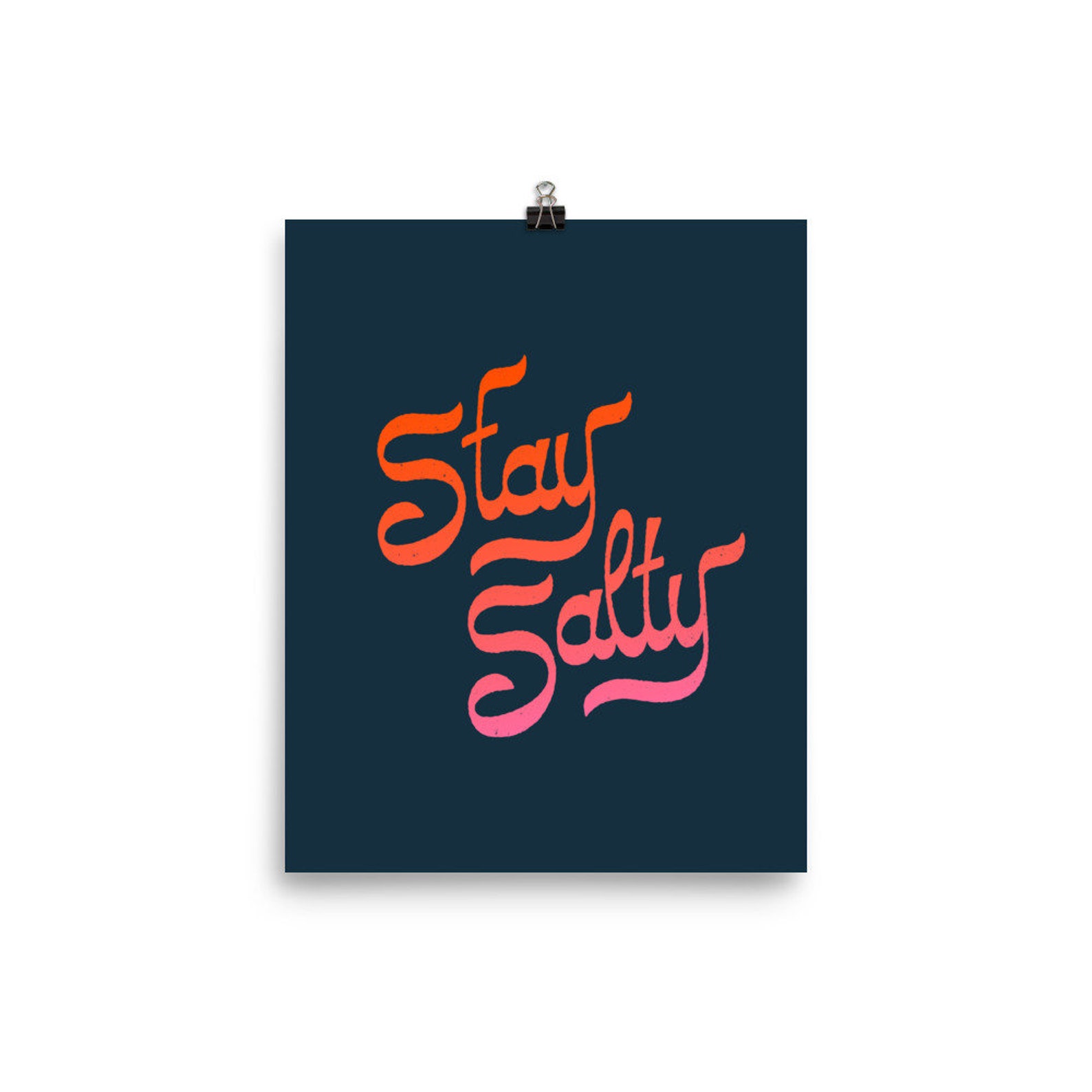 Stay Salty Lettering Poster Art Print Unframed - Etsy