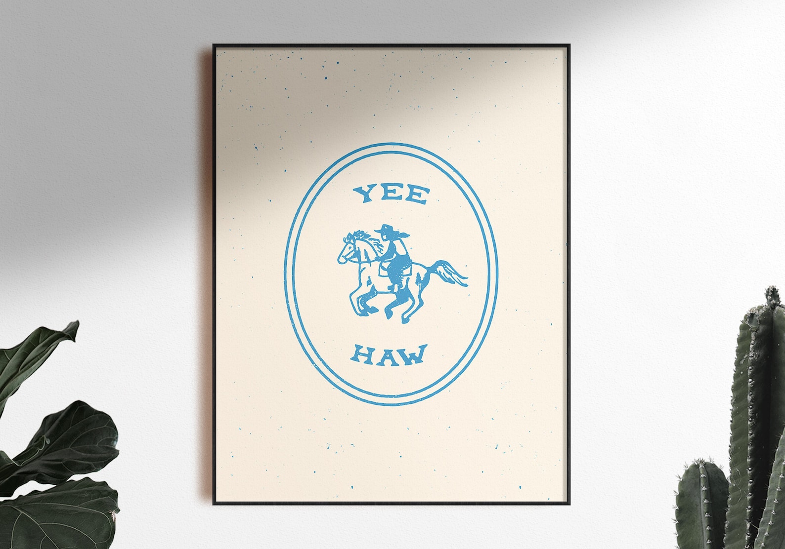 Yee-haw Blue Art Print Poster, Unframed - Etsy
