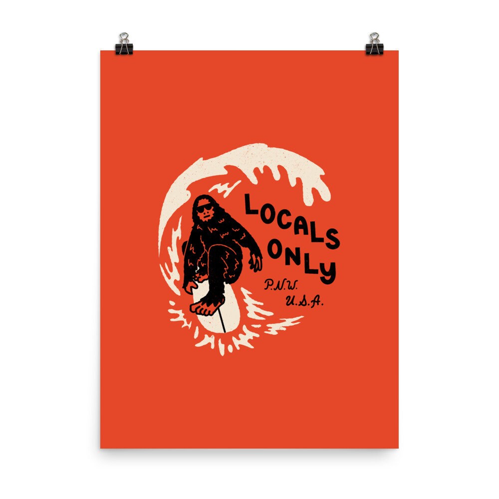 Locals Only Orange Poster Art Print Unframed - Etsy