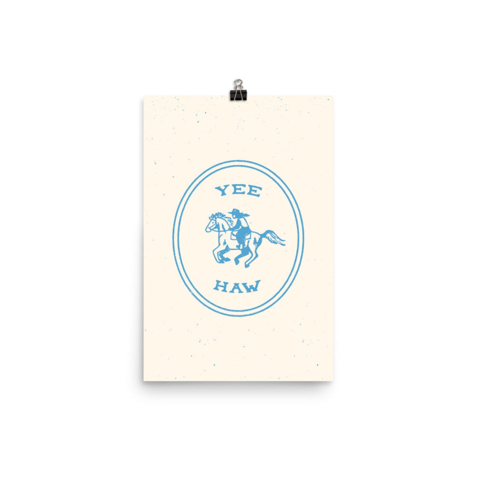 Yee-haw Blue Art Print Poster, Unframed - Etsy