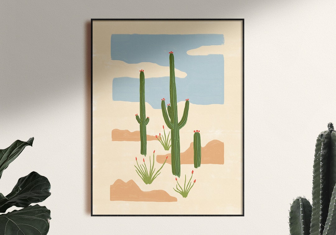Desert Still Life Cactus Poster Art Print, Unframed - Etsy
