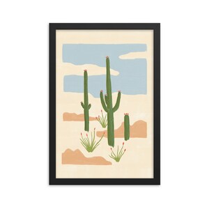 Desert Still Life Cactus Poster Art Print, Framed - Etsy