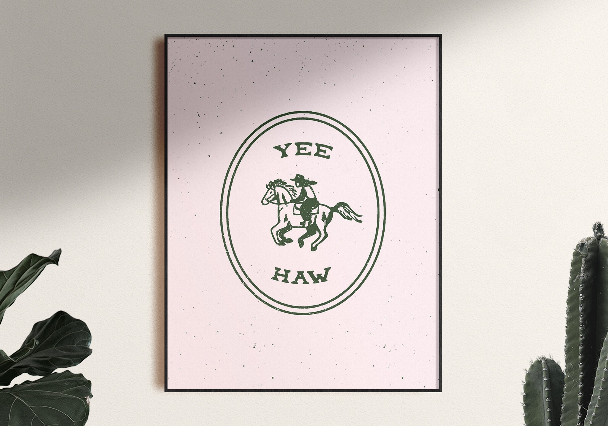 Yee-haw Pink Poster Art Print Unframed - Etsy