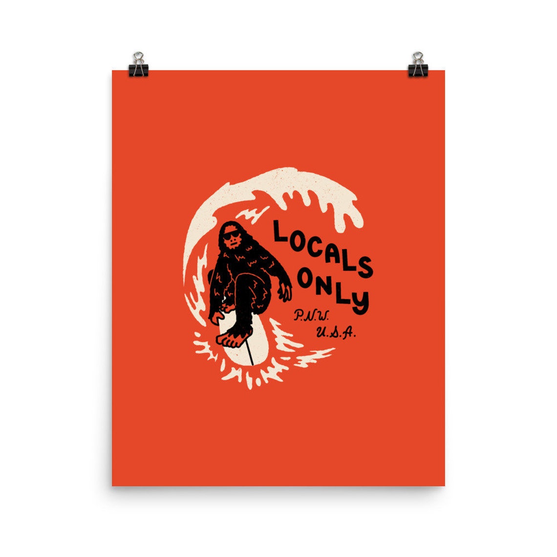 Locals Only Orange Poster Art Print Unframed - Etsy
