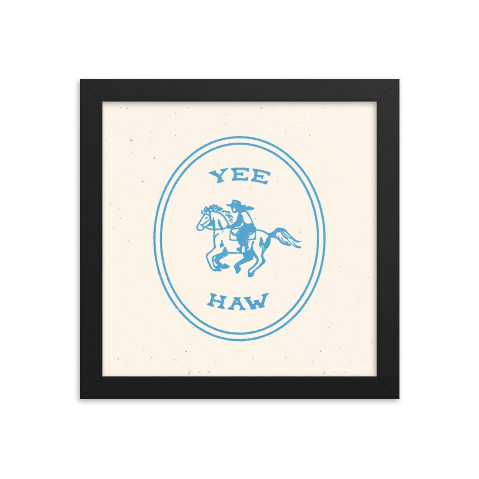 Yee-haw Blue Framed Poster Art Print - Etsy