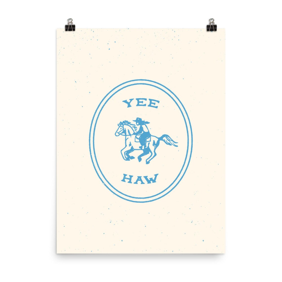 Yee-haw Blue Art Print Poster Unframed - Etsy