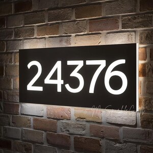 Modern Illuminated Backlit House Sign Custom LED Address Plate Lighted ...