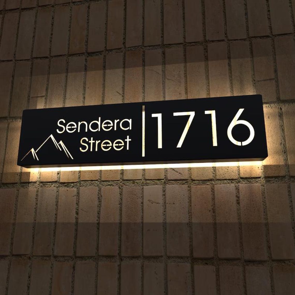 Custom House Number Led Sign,modern Outdoor Address Sign,house Number ...